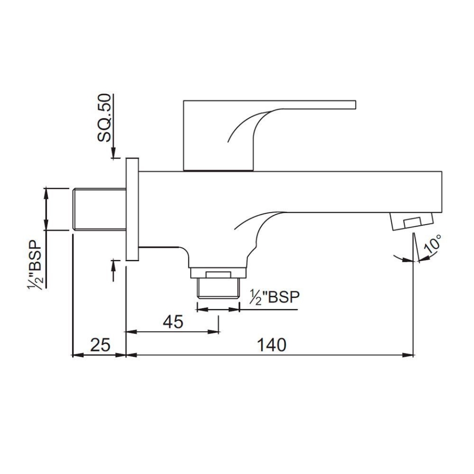 2 way Sleek Bib Tap Vignette Prime with Flange | Jaquar Global