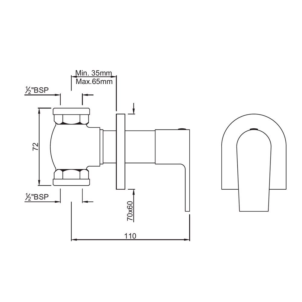 Aria 15mm In-wall Stop Valve | Bath Fitting | Jaquar Global