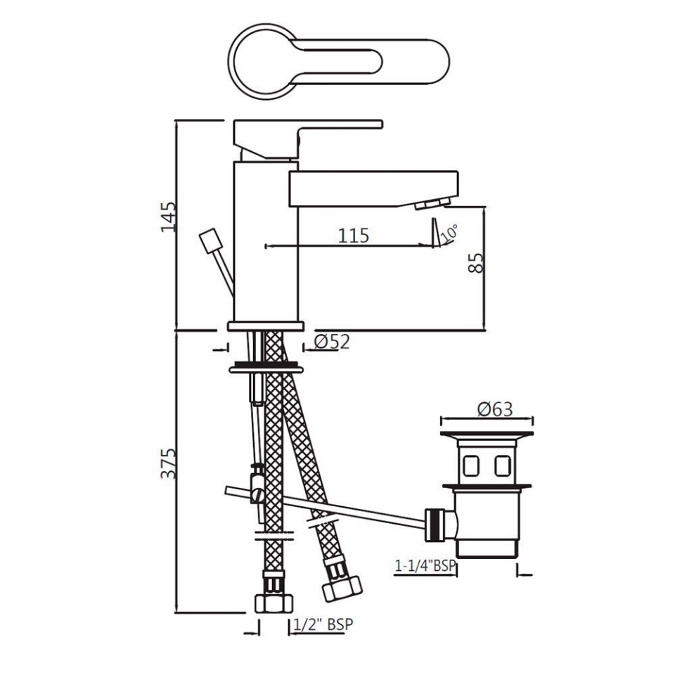 Fusion Popup Waste System Extended Basin Mixer | Jaquar Global