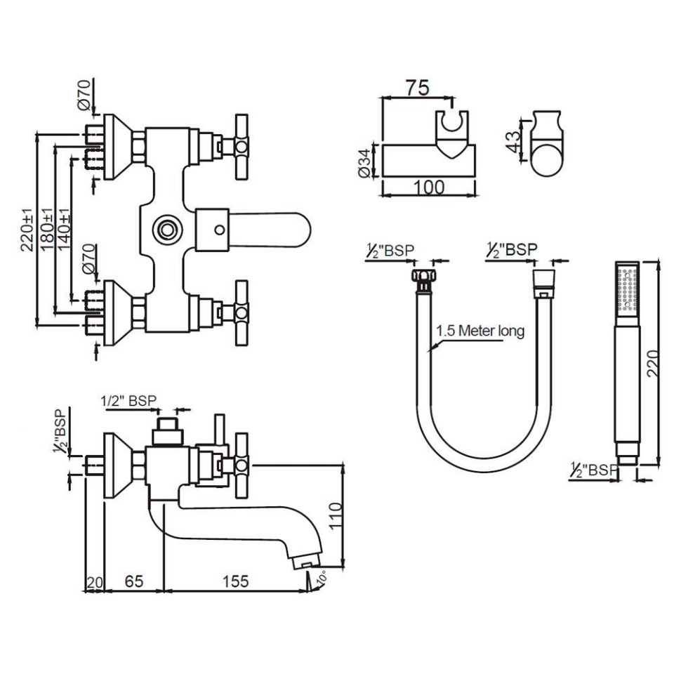 Solo Bath and Shower Mixer with Hand Shower Kit | Jaquar Global