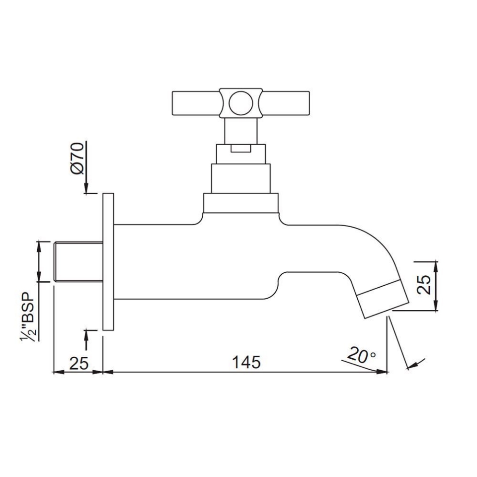 Solo Bib Tap (Straight Line Model) with Flange | Jaquar Global