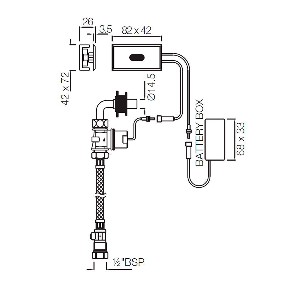 Automatic Sensor Battery Urinal Flush Valve | Jaquar Global