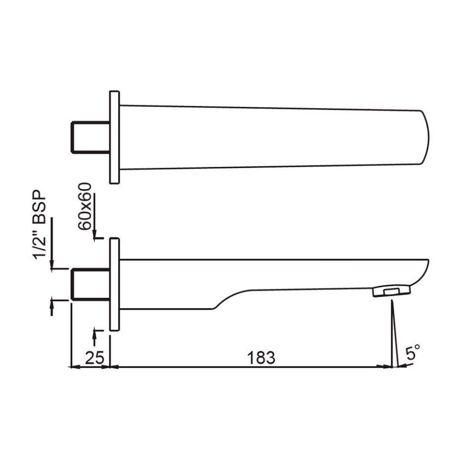 Kubix Prime Bath Spout | Chrome | Jaquar Global
