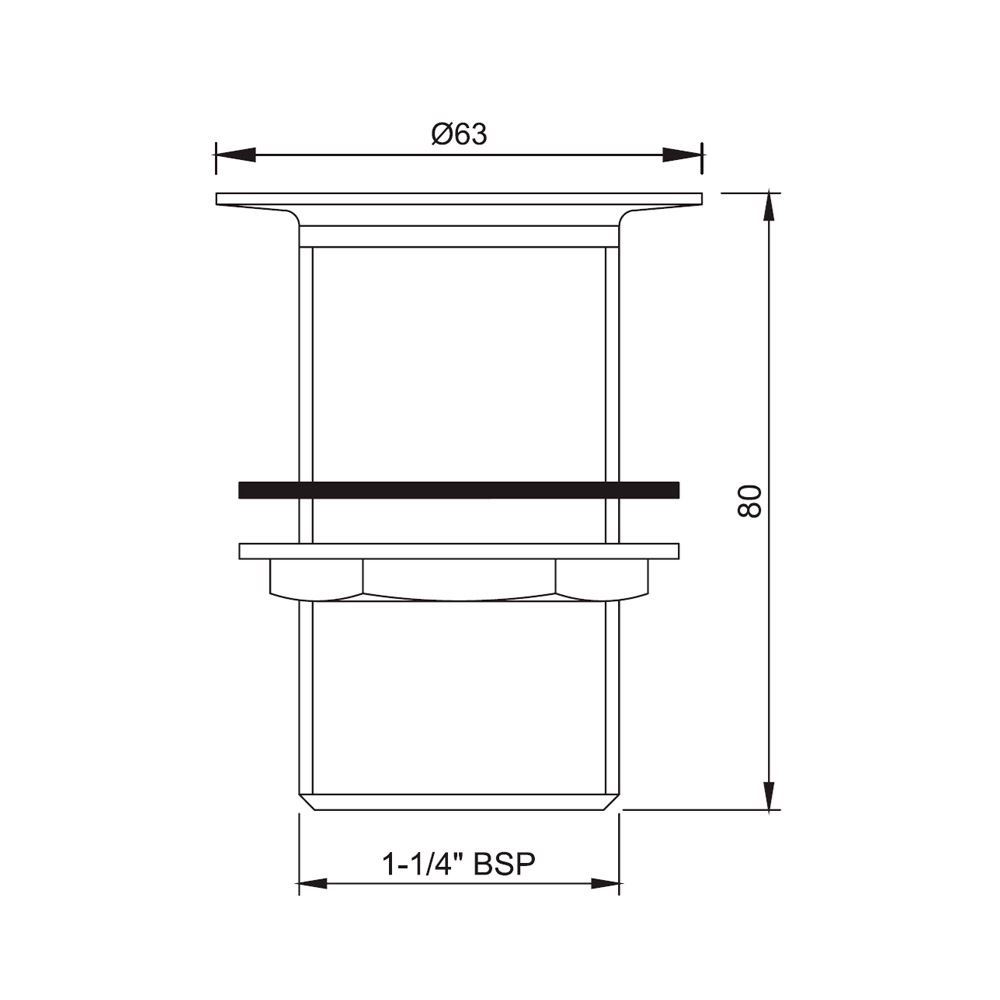 Full Thread Unslotted Basin Waste Coupling- 80mm | Jaquar Global