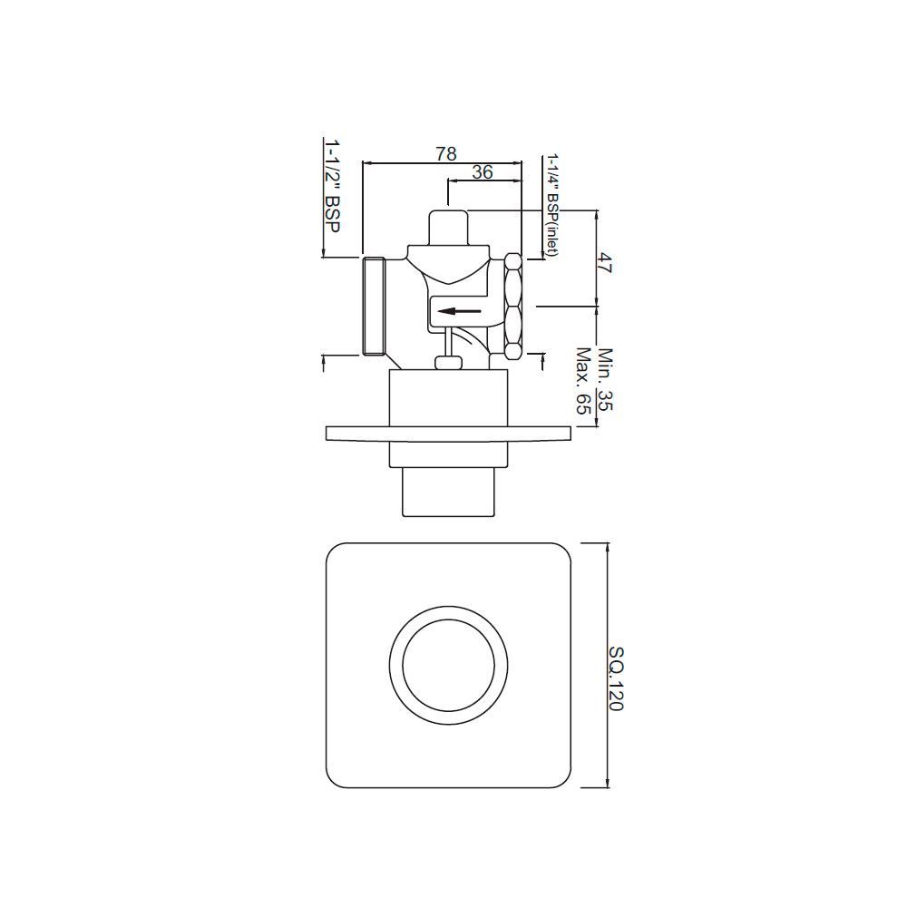 Metropole Square 32mm Flush Valve for WC Toilets | Jaquar Global