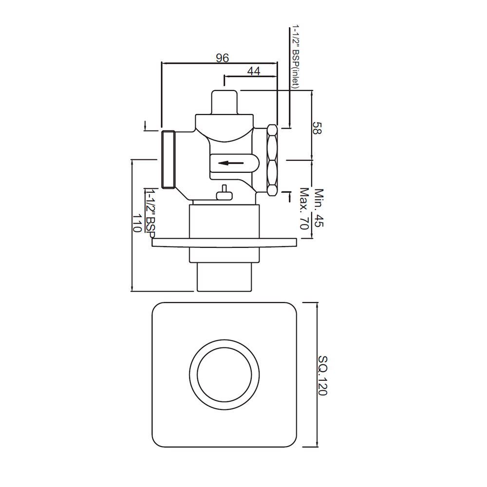 Metropole Square 40mm Flush Valve for WC Toilets | Jaquar Global