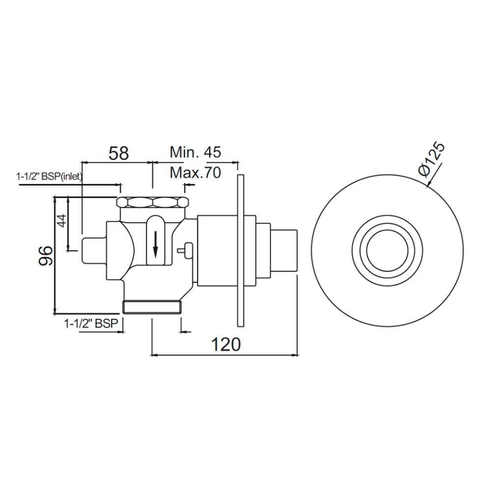 Dual Flow Round 40mm Flush Valve for WC Toilets | Jaquar Global
