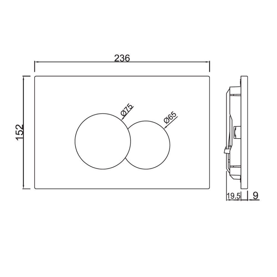 Opal Concealed Cistern Flush Plate | Jaquar Global