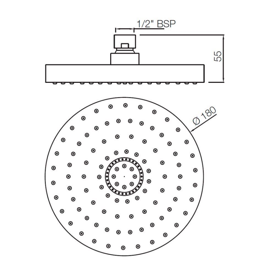 180mm Round Overhead Shower with Air Effect | Jaquar Global