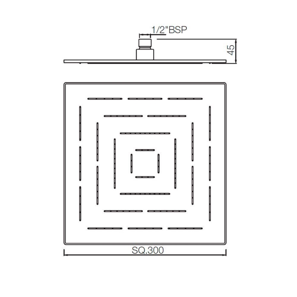 Maze 300X300mm Square Overhead Shower for Bathing | Jaquar Global