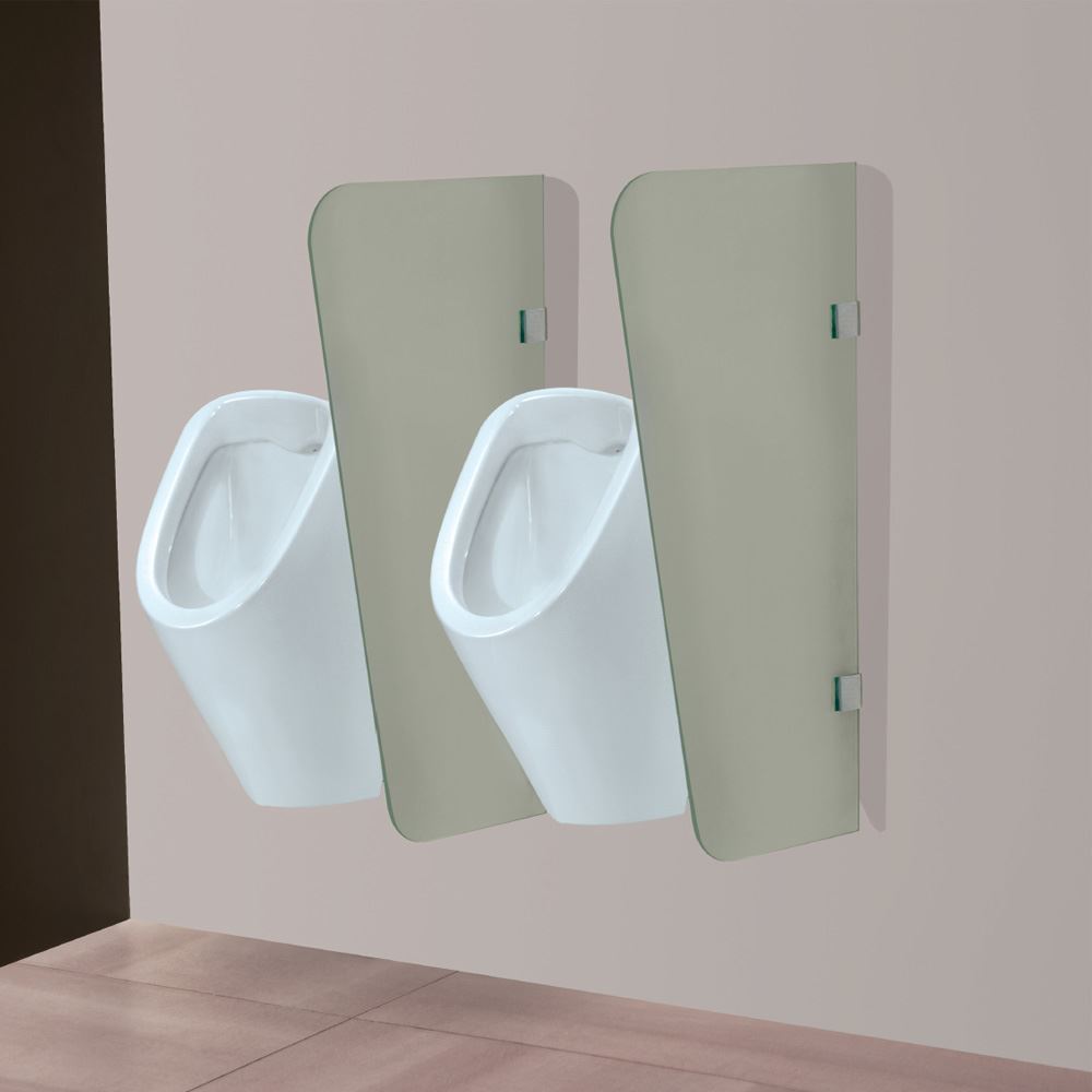 IARA Curve Frameless Urinal Frosted Glass Partition | Jaquar Global