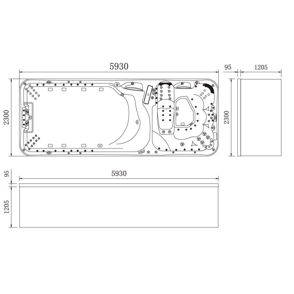 Hydrozone Swim and Sitting Spa | 76 Jets | Jaquar Global