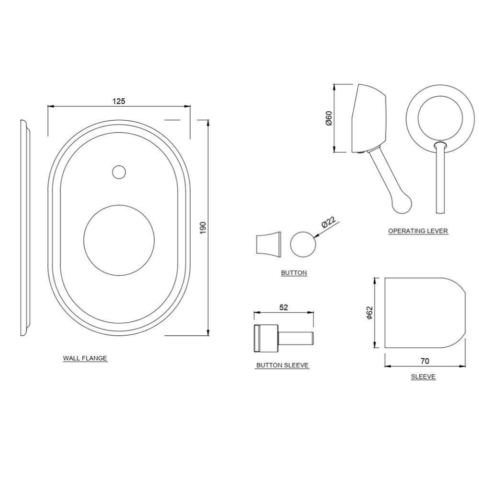 Hi Flow InWall Diverter Exposed Part Queens Prime | Jaquar Global