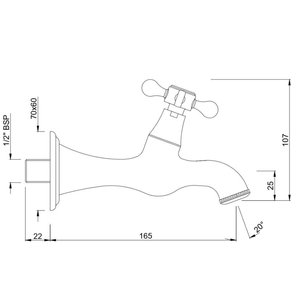 Wall Mounted Bib Tap- Jaquar Queens Prime | Jaquar Global