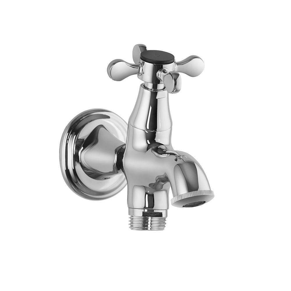 Two Way Bib Tap with Wall Flange by Queens Prime | Jaquar Global