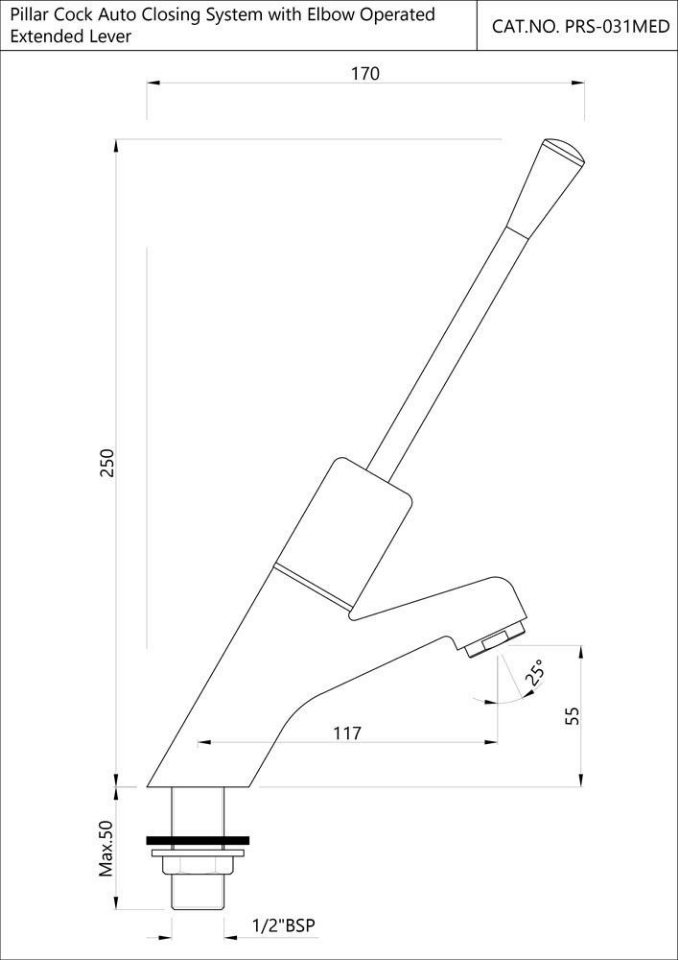 Non-concussive Angular Basin Tap - Elbow Faucet | Jaquar Global