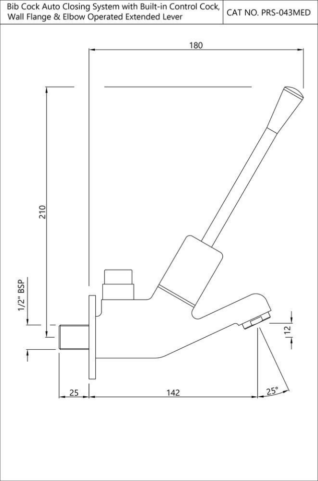 Non-concussive Extension Body Elbow Wall-Bib Tap | Jaquar Global