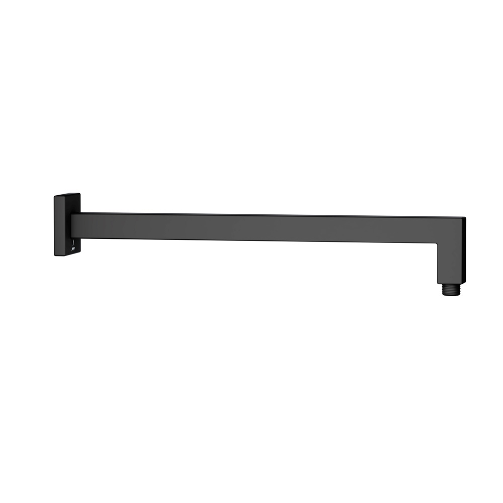 Black Matt Square Bended Shower Arm- 600mm Long | Jaquar Global