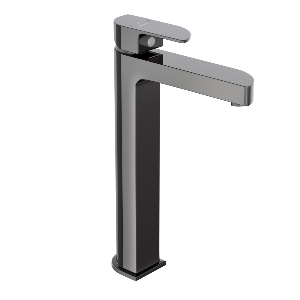 Alive- 1 Lever High Neck Black Chrome Basin Mixer | Jaquar Global